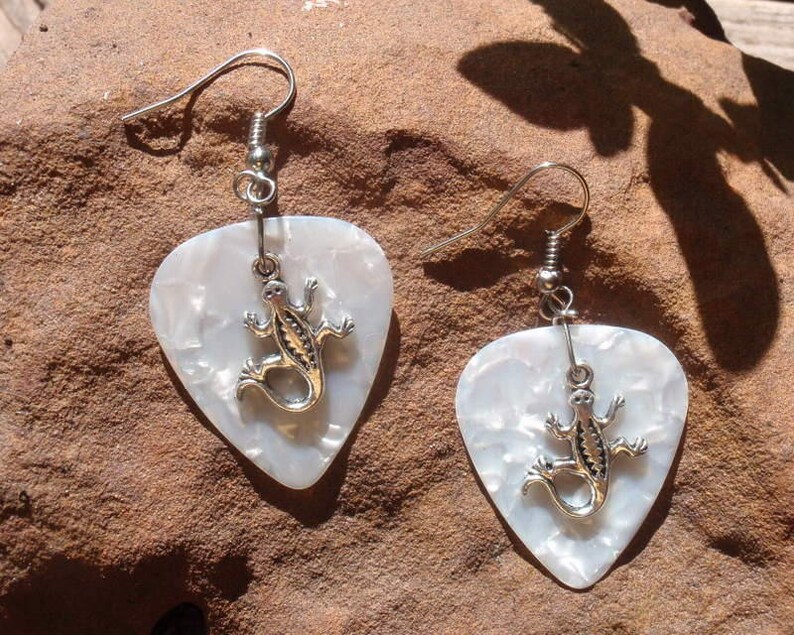 Lizard Earrings Wildlife Guitar Pick Jewelry Choice 12 | Etsy