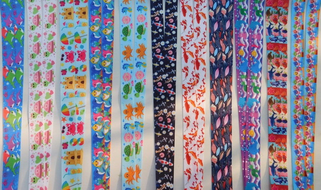 3 Yards Cute Oceans & Sharks Grosgrain Ribbon Your - Etsy