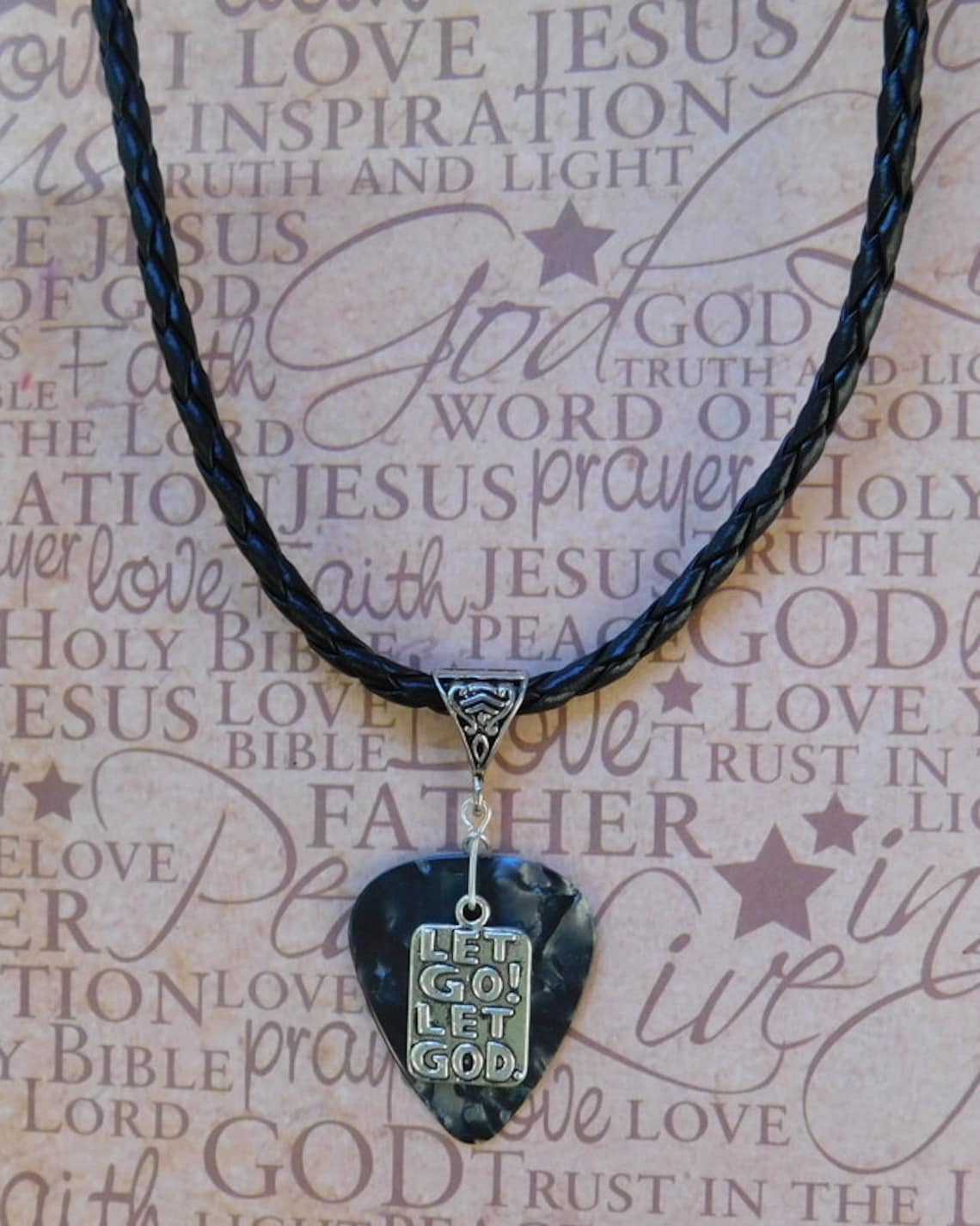 Let Go Let God Religious Guitar Pick Jewelry Triangle Bail - Etsy