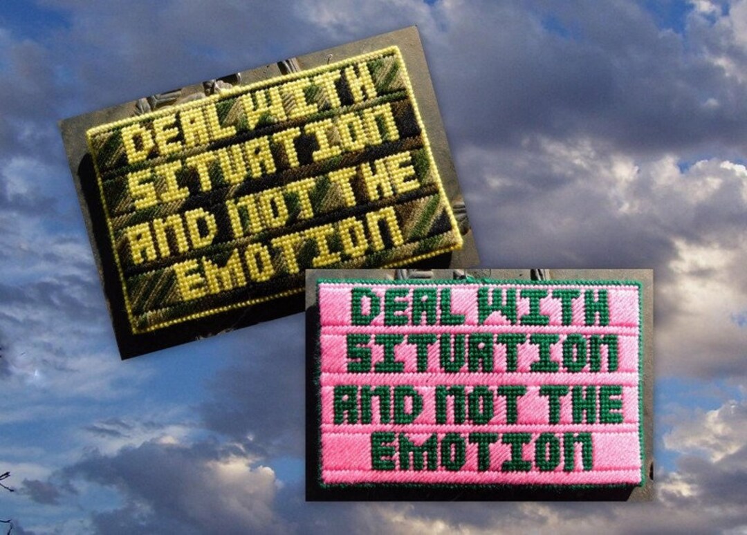 Deal With Situation Not Emotion Sign - 10.5" X 6.75"- Neon Pink W ...