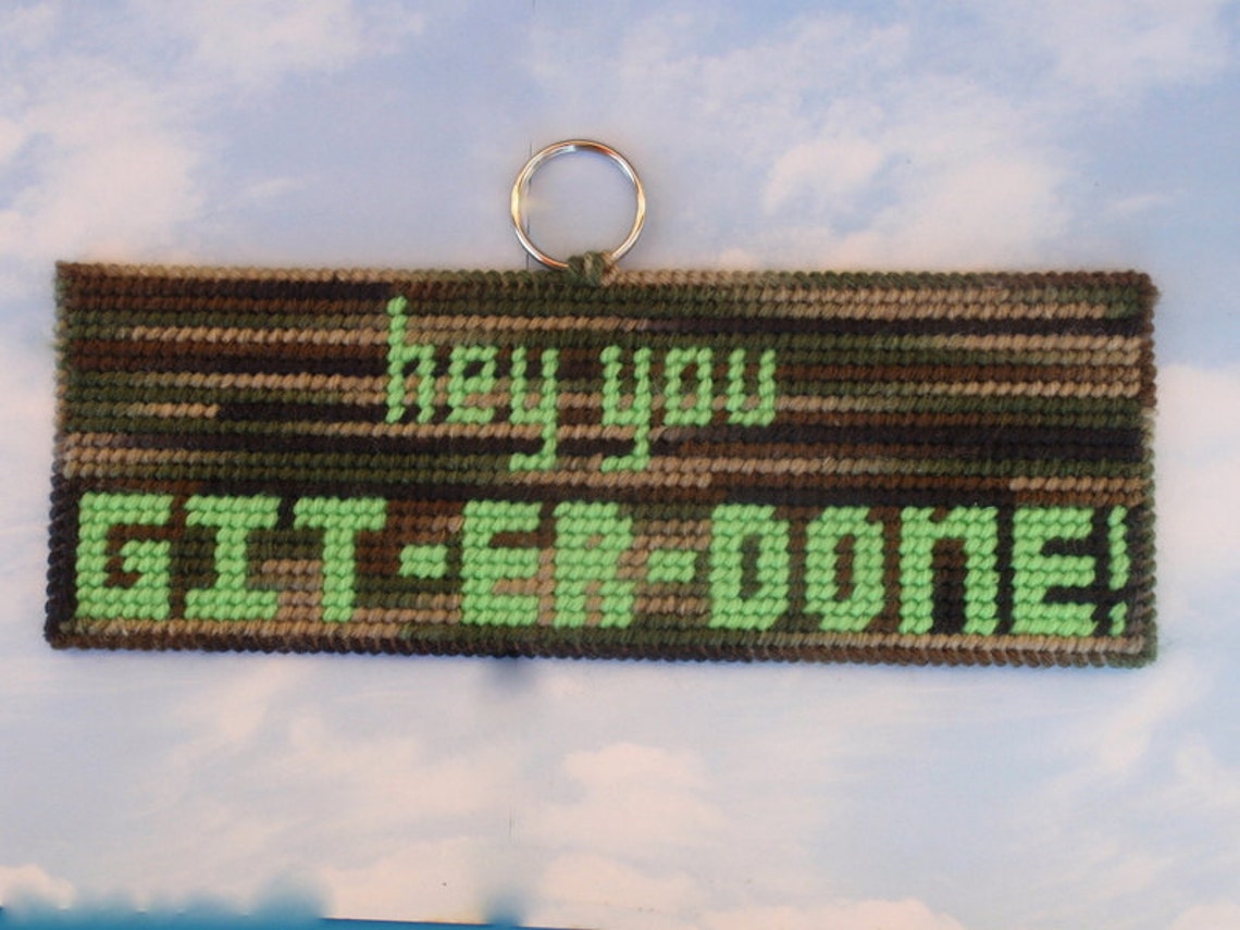 Git Er Done Needlepoint Sign - Choice of Colors to USA - Etsy