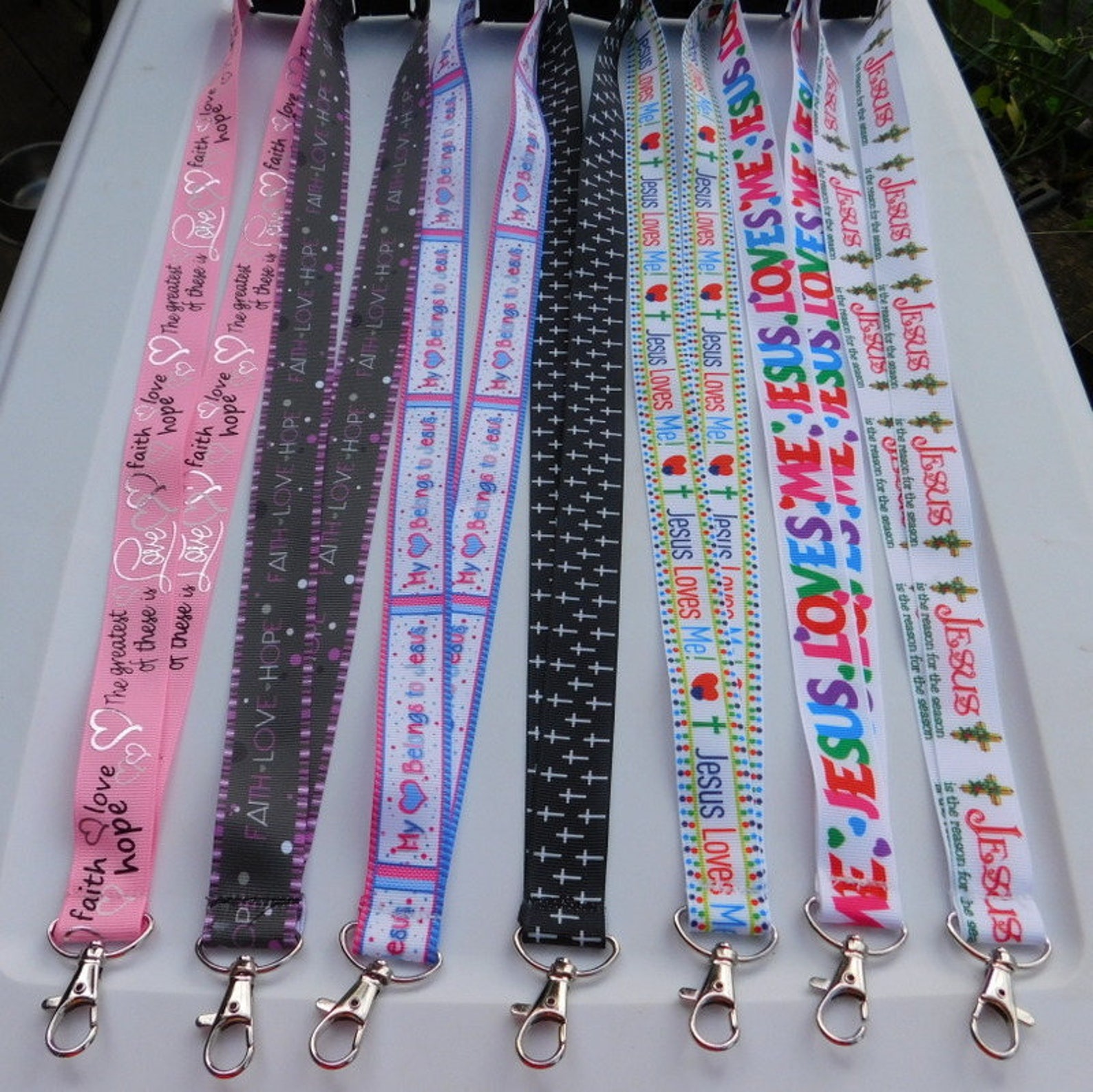 Religious - ID Lanyard, Cross ,faith Hope Love, Jesus Loves Me, Single ...