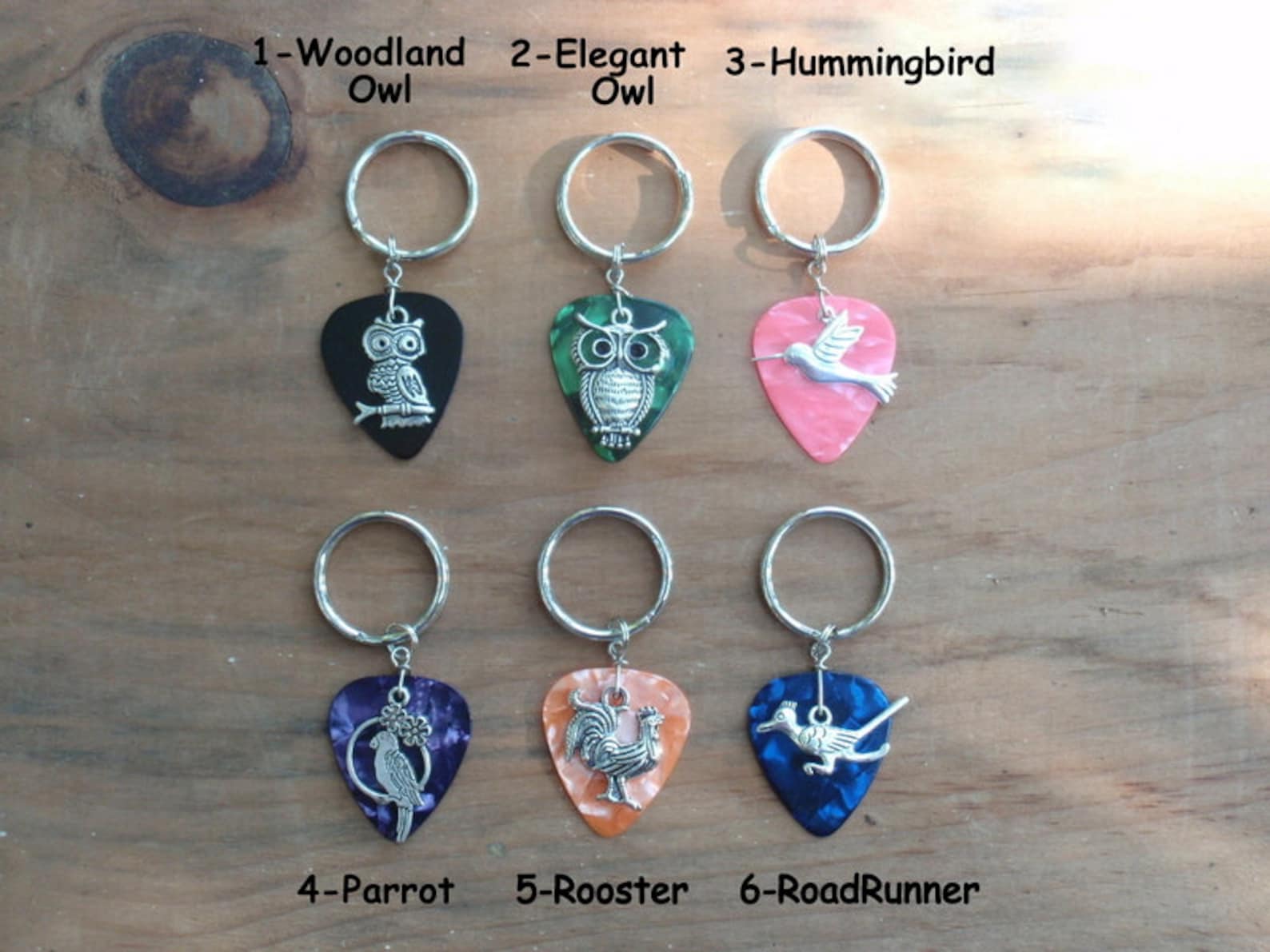 Birds Key Chain, 16 Colors Choice, Woodland Owl, Elegant Owl ...