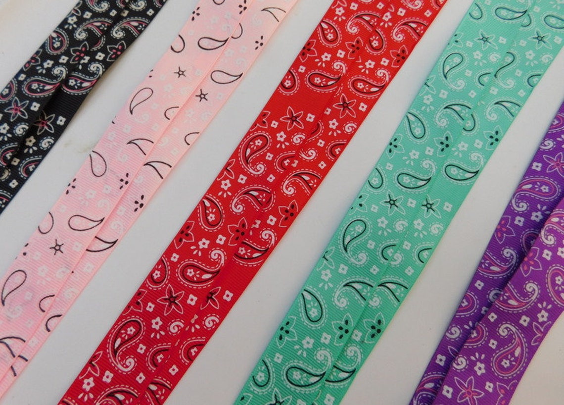 3 Yards - Bandana - Grosgrain Ribbon Your Choice, Lightweight Single ...