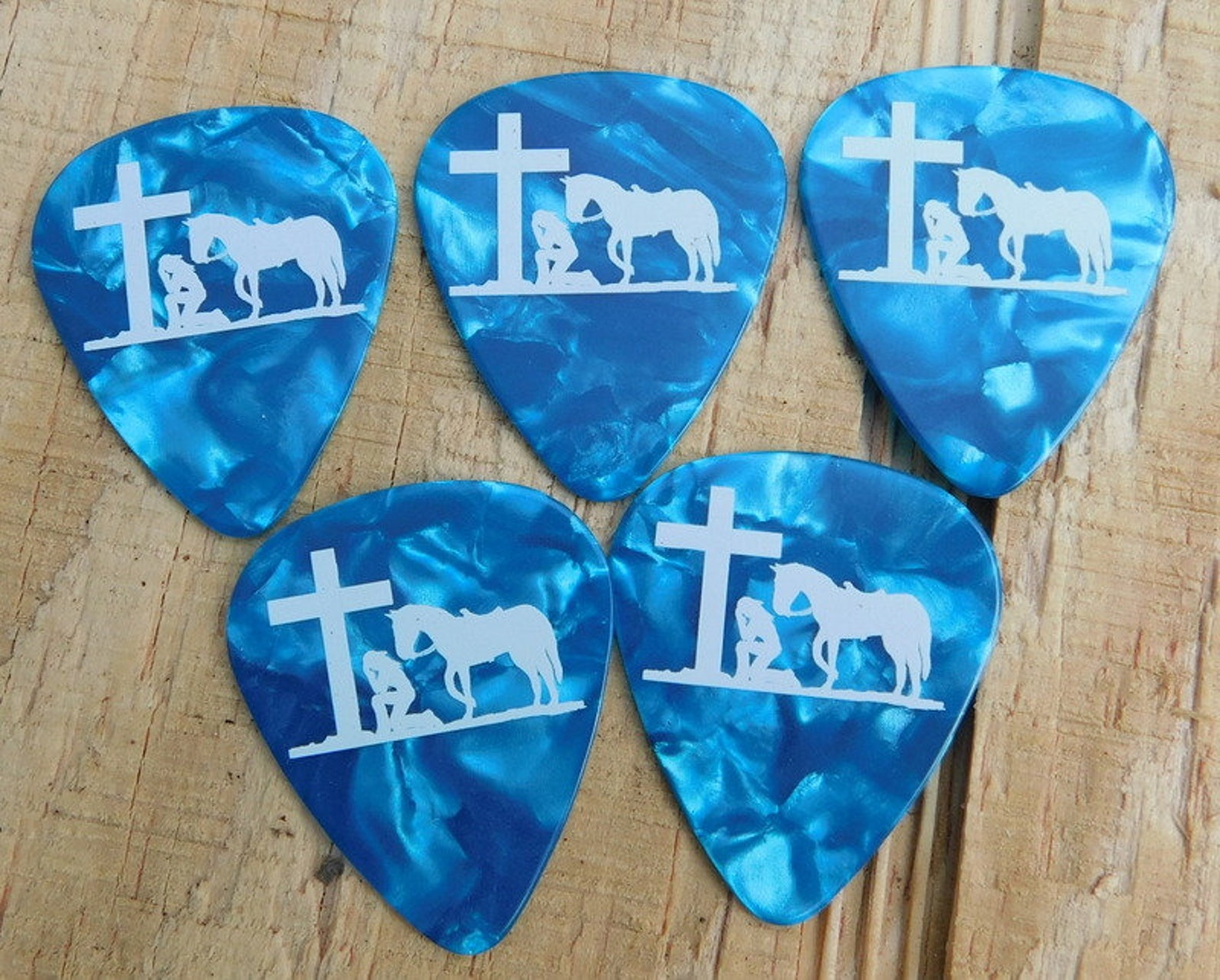 Praying Cowgirl Guitar Picks - 5 or 10, Assorted Colors - Single Sided ...