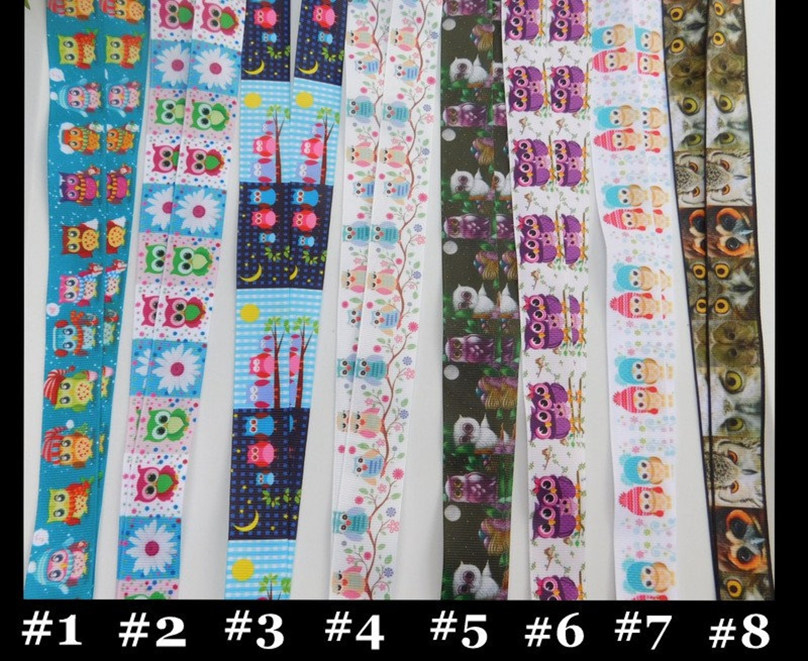3 Yards owls 2 Grosgrain Ribbon Your Choice Style - Etsy