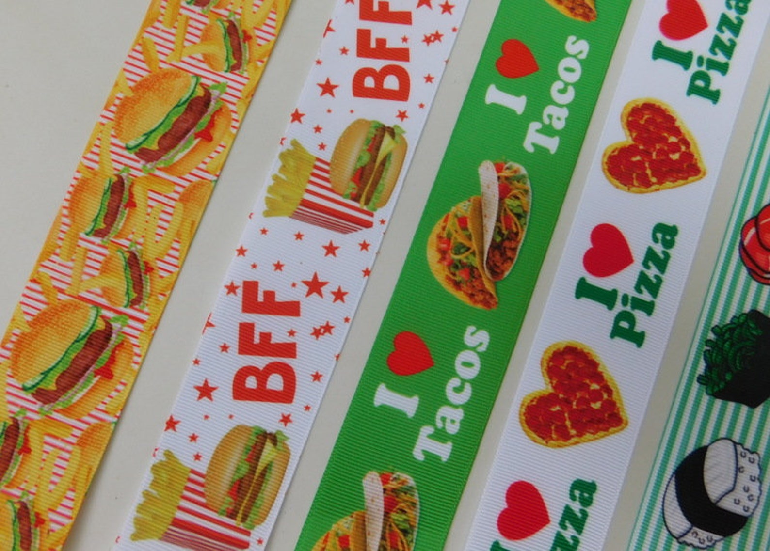 1.5 Food & Snacks Ribbon Pizza Tacos Burgers Sushi - Etsy