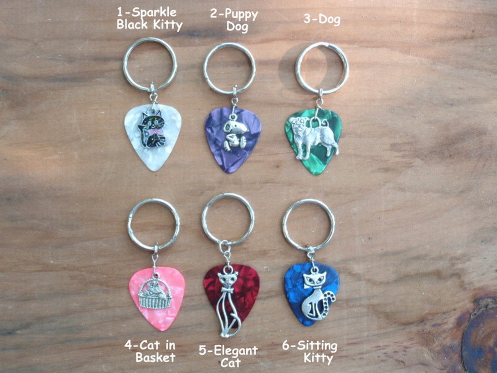 Dogs & Cats Key Chain 16 Colors Available Choice Puppy - Etsy