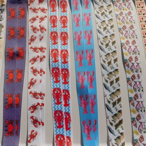 3 Yards - Fishing & Seafood - Grosgrain Ribbon - Your Choice Style ...
