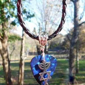Messianic Star of David Menorah Ichthys Necklace, Hebrew Faith Guitar ...