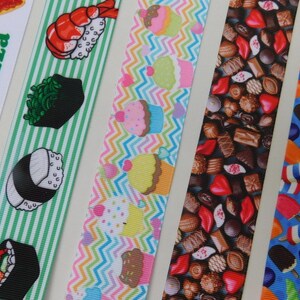 1.5" Food & Snacks Ribbon - Pizza Tacos Burgers Sushi Chocolates ...