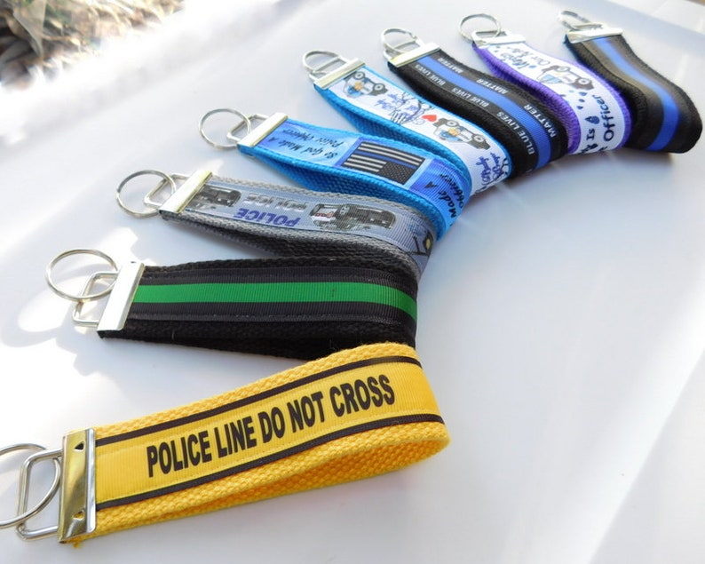 Police Key Fob Wristlet Thin Blue Line Blue Lives Matter - Etsy