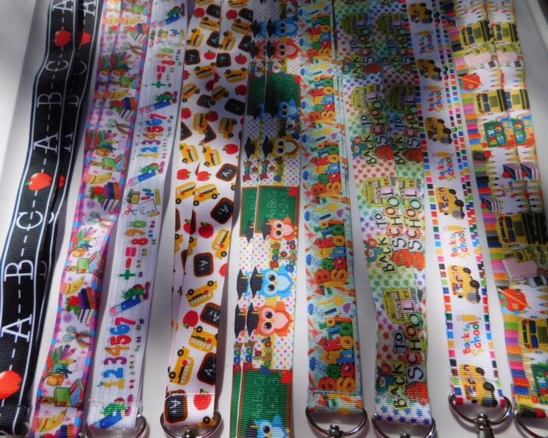 Back to School - ID Lanyard, Lightweight Single Sided Print Grosgrain ...