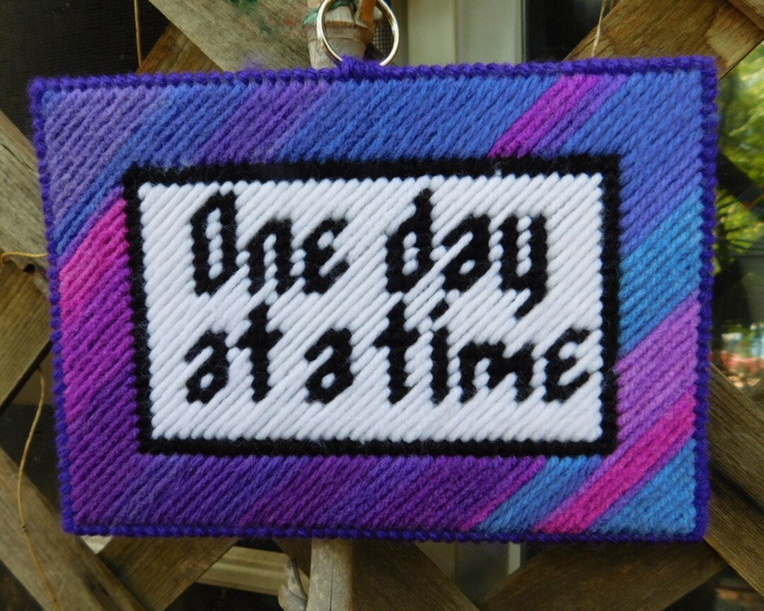 One Day at a Time Sign - 5.25" X 7.25" - Choice Colors, Neon Rainbow ...