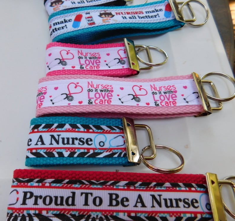 Nurse Key Fob Wristlet Key Chain Cotton Webbing Ribbon - Etsy
