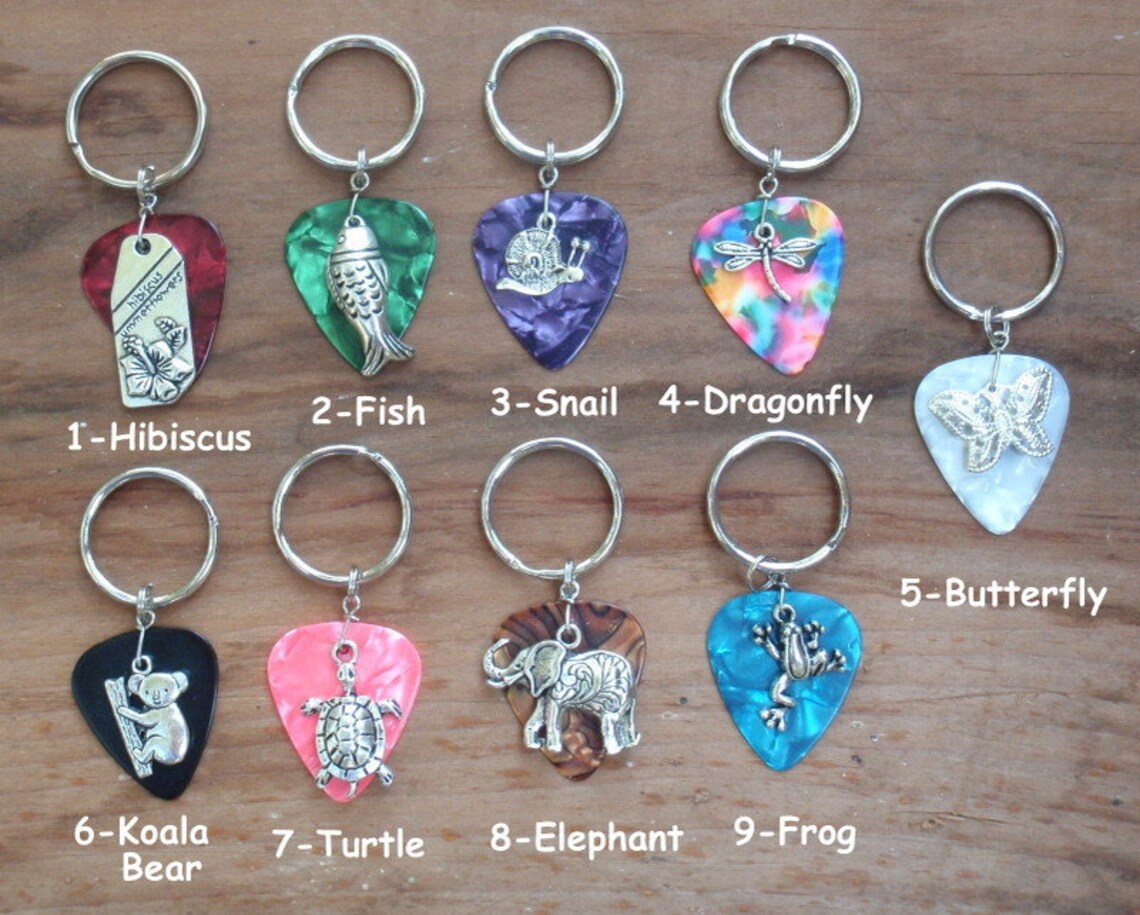 Nature Key Chain 16 Colors Choice Hibiscus Fish Snail - Etsy