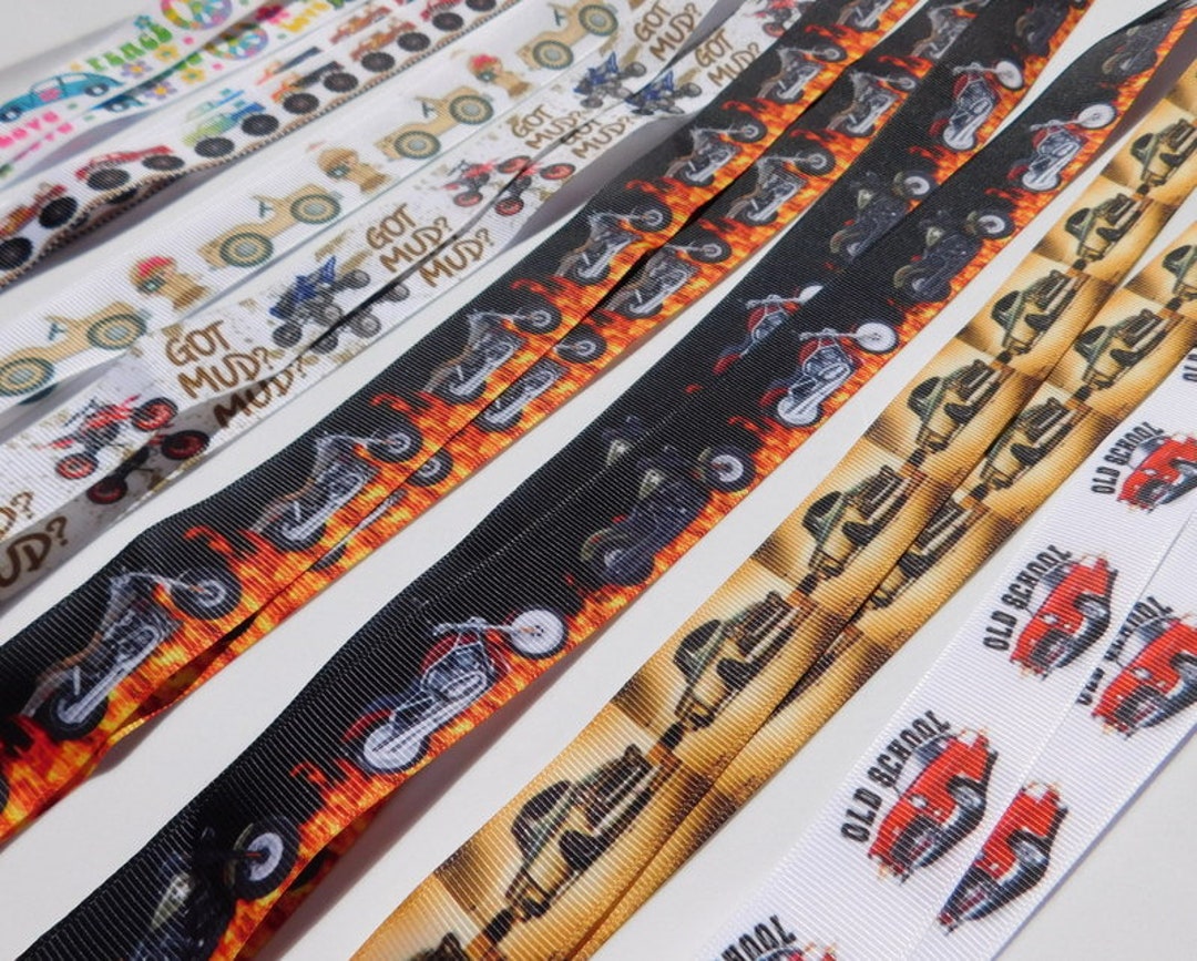 3 Yards - Wheels - Cars, Motorcycles - Grosgrain Ribbon - Your Choice ...