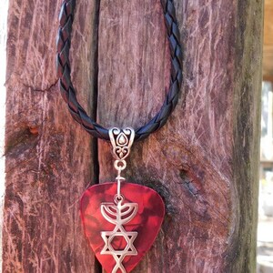 Messianic Star of David Menorah Ichthys Necklace, Hebrew Faith Guitar ...