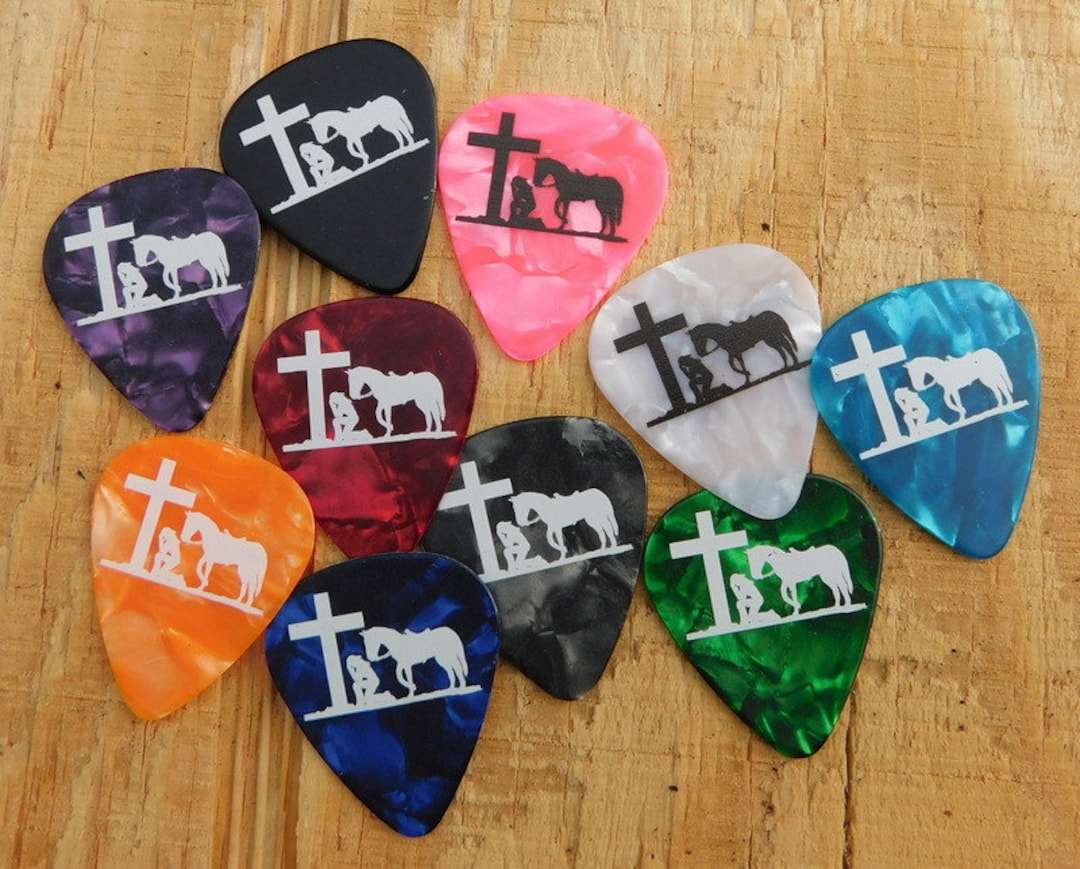 Praying Cowgirl Guitar Picks - 5 or 10, Assorted Colors - Single Sided ...