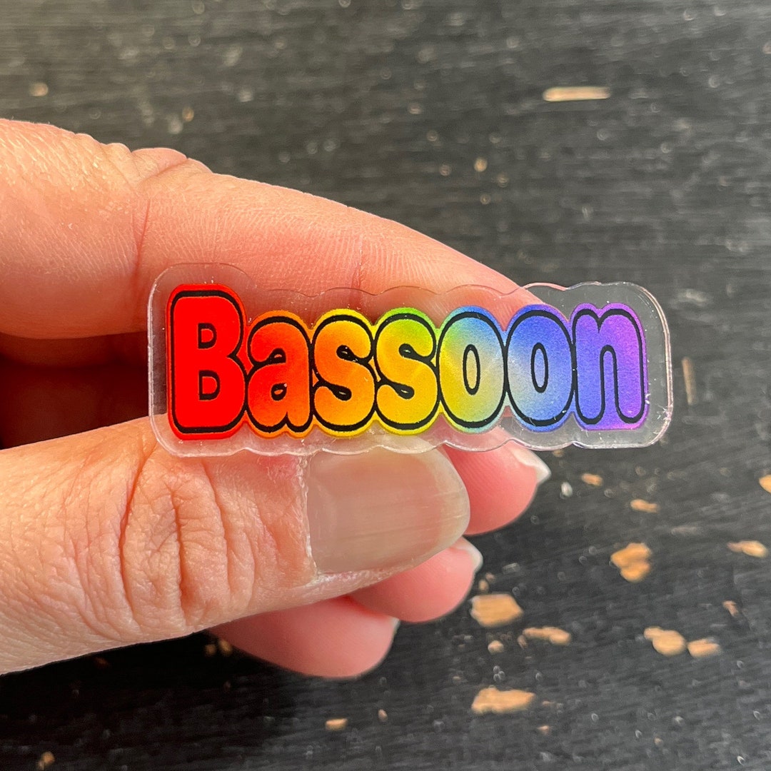 Rainbow Bassoon Acrylic Pin - Etsy