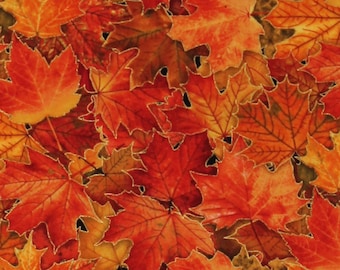Fall Leaves Fabric Harvest Fall Cotton Fabric by the Yard - Etsy