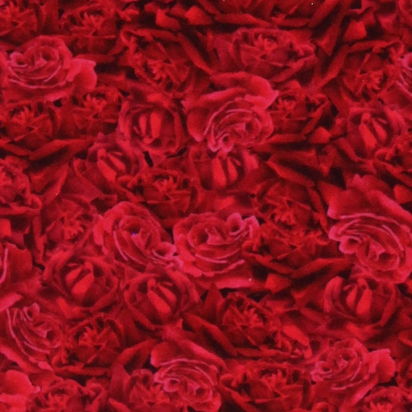Red Rose Fabric - Etsy