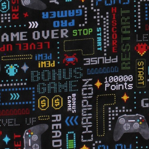 Gaming Fabric by the Yard Gaming Zone Video Game Icons White - Etsy