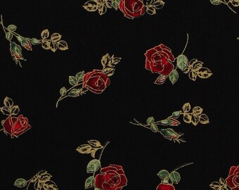 Dark Botanical Fabric Antique Floral Bouquet by Utart Victorian Garden ...