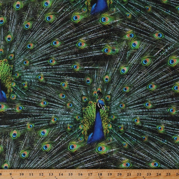 Peacock Blue Fabric - Etsy