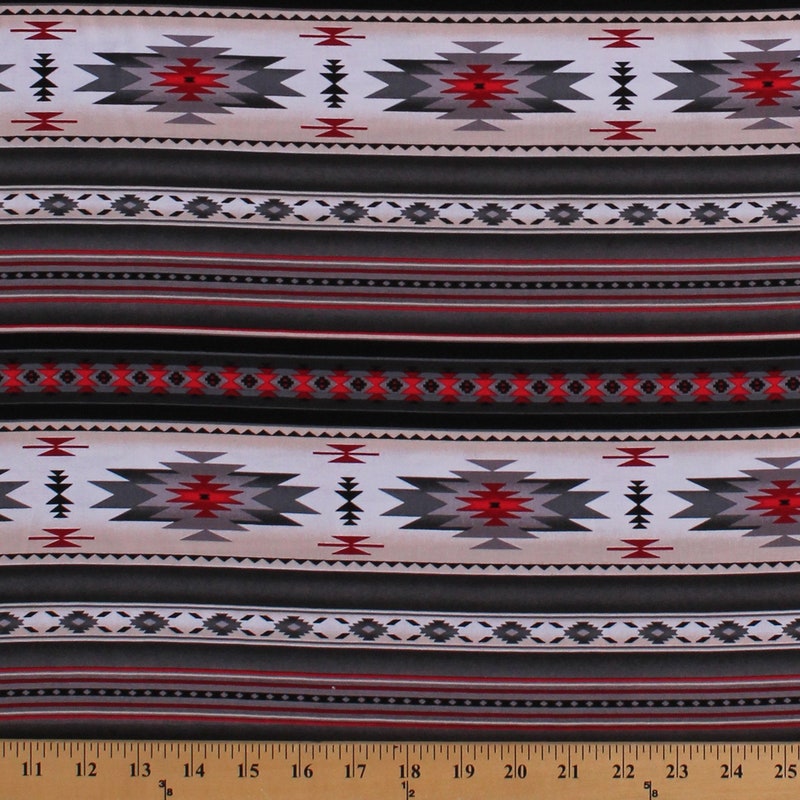 Black and Red Aztec Fabric - Etsy