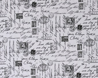 Text Print Fabric - Etsy