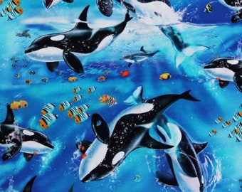 Orca Fabric Orca Killer Whale Pattern by Elena O'neill - Etsy