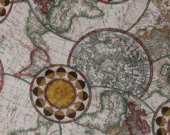 Map Fabric Max's Map olive Custom Fabric by Nouveau Bohemian Map Cotton ...