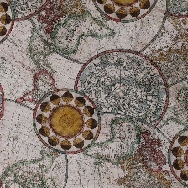 World Map Fabric - Etsy
