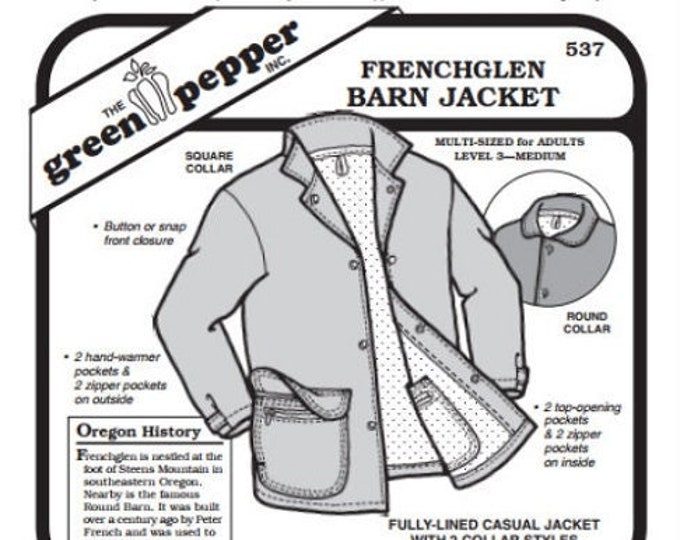 Adults Frenchglen Barn Jacket Coat Outerwear Cold Weather 537 Sewing ...