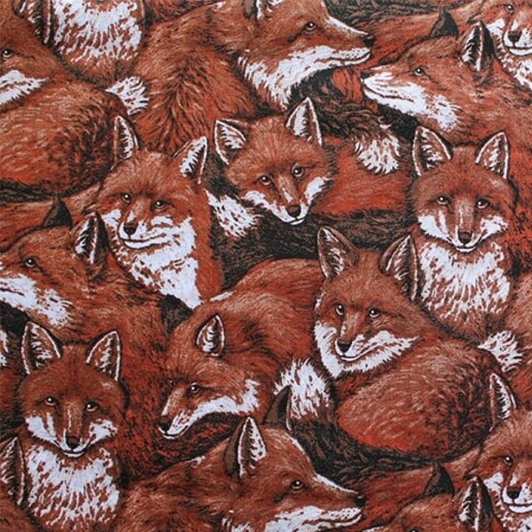 Fox Print Fabric - Etsy