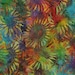 Cotton Batik Sunflowers Multi-colored Flowers Floral Blossoms Gardens ...
