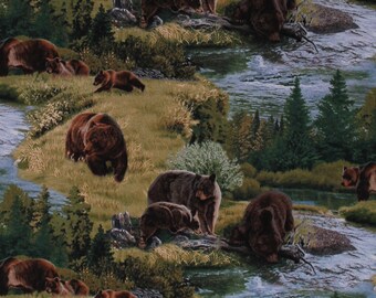 Bear Print Fabric | Etsy