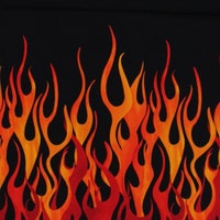 Hot Fire and Flames Fabric by the Yard, Orange Fire Fabric, 100% ...