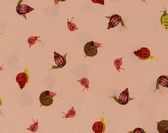 Snail Swirls Fabric Сolored Snails by Dasha Aleks - Etsy