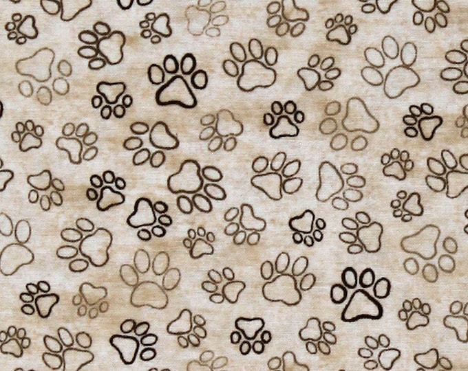 Shades of Brown Paw Prints, Puppy Paws Black by Loralie Designs, 100% ...