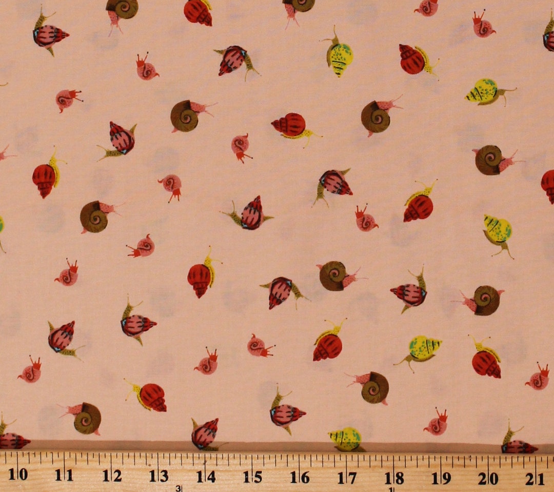 Cotton Snails Small Garden Snails Cute Animals on Peach Cotton Heather ...
