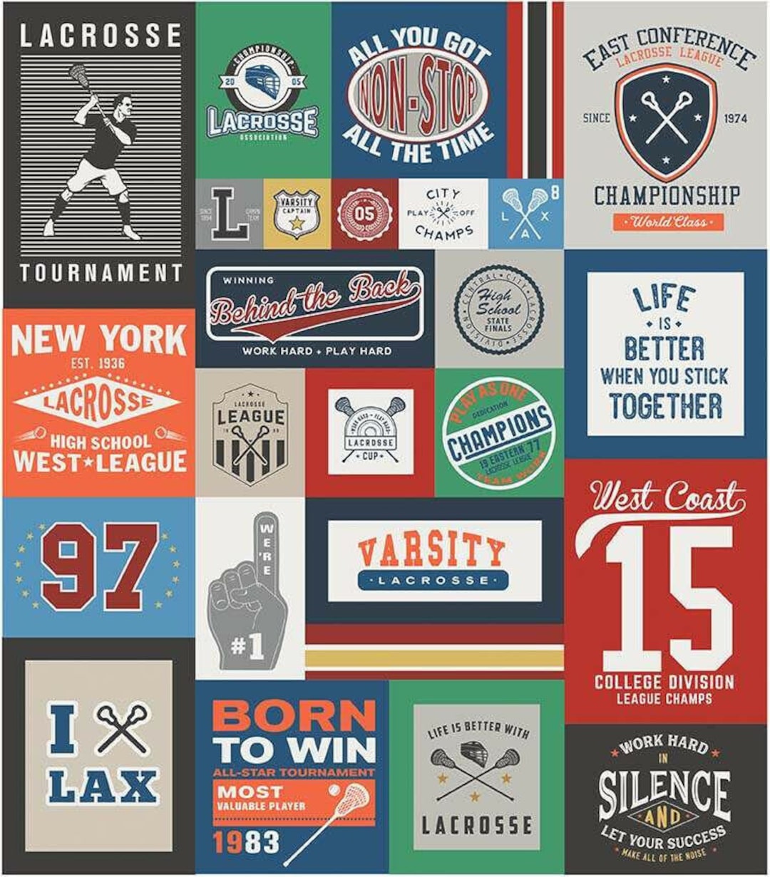 64.5" X 56" Panel Lacrosse Patch Quotes Squares Blocks Sports Varsity ...