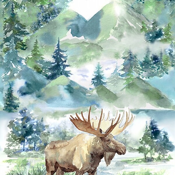 Moose Fabric Panel - Etsy