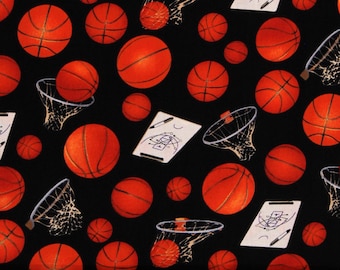 Basketballs Cotton Fabric by the Yard - Etsy