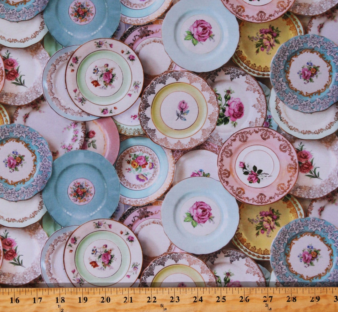 Cotton Tea Plates Tea Party Dishes Platters Saucers Fancy Tea for Two ...
