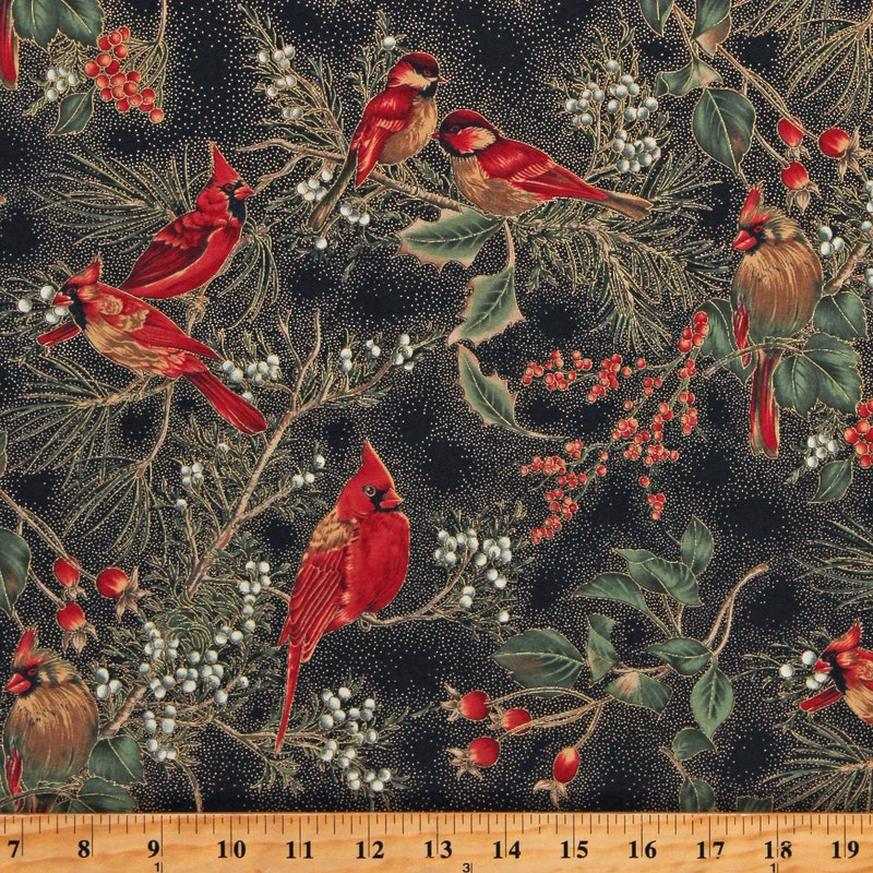 Cardinal Fabric - Etsy