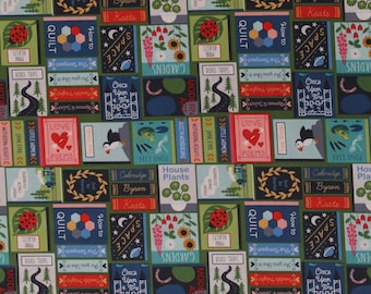 Books Fabric Teresa's Bookshelf by Sssowers Library Literary Books ...