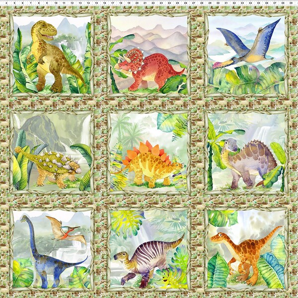 Dinosaur Quilt Panel - Etsy