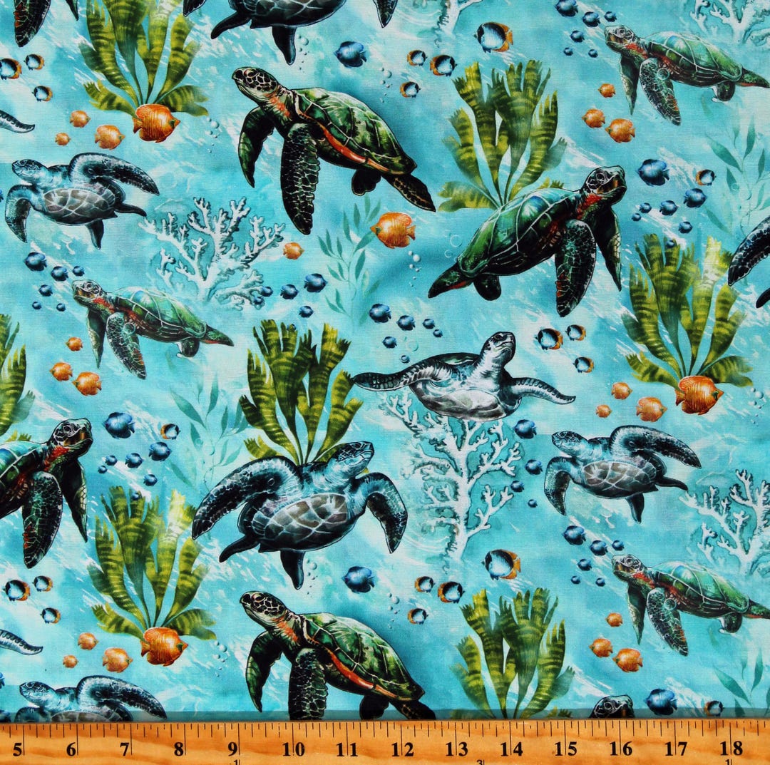 Cotton Sea Turtles Coral Reef Fish Marine Aquatic Animals Water Ocean ...